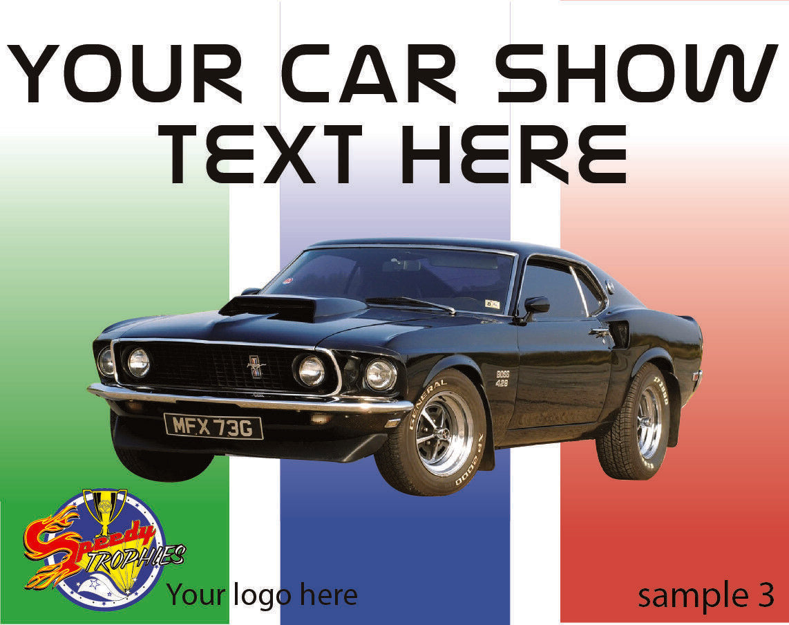 100 4"x3" CUSTOM CAR SHOW DASH PLAQUES! – Speedy Trophies