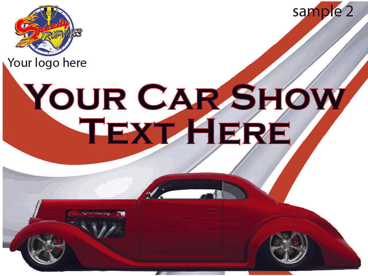 100 4"x3" CUSTOM CAR SHOW DASH PLAQUES! – Speedy Trophies