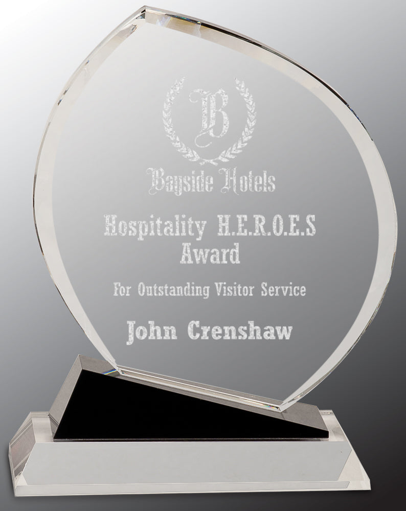 9 1/2" Crystal Oblong with Black Accents – Speedy Trophies