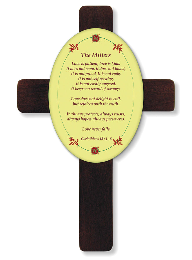 7" x 11" Unisub Mahogany Cross with Sublimatable Hardboard Oval Insert ...